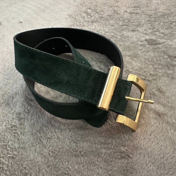 Express | Accessories | Vintage Express Leather Belt Medium Forest Dark ...